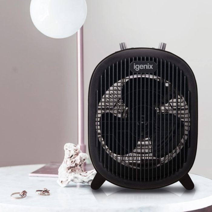 George Robertson Ltd Igenix IG9022 Fan Heater 2Kw 1Kw Black grdirect