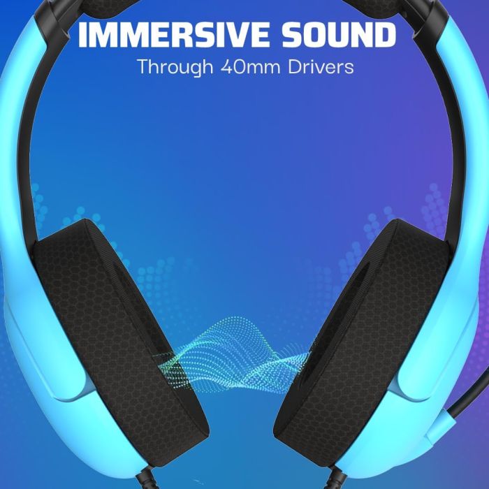 PDP Airlite Wired Headset with Mic for PS5 and PC Neptune Blue